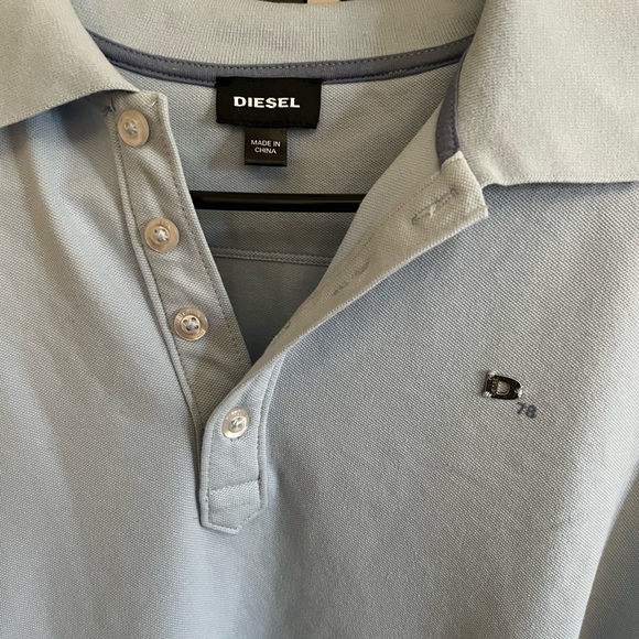 Diesel | Shirts | Diesel Mens Light Blue Polo Size Medium | Poshmark